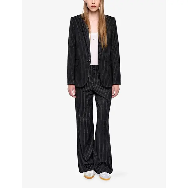Zadig&Voltaire Valser Shimmer-stripe Single-breasted Blazer