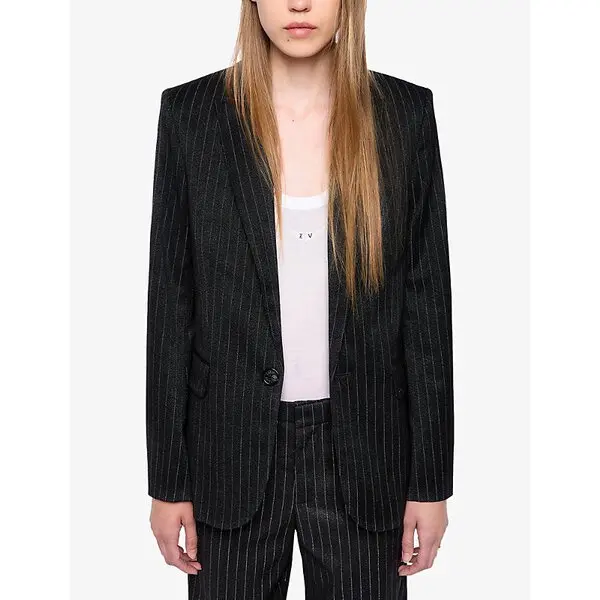 Zadig&Voltaire Valser Shimmer-stripe Single-breasted Blazer