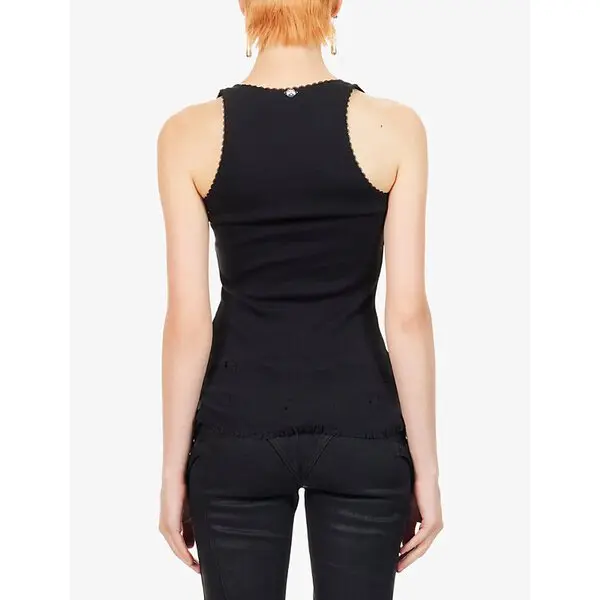 DILARA FINDIKOGLU Ribbed Stretch-cotton Tank Top