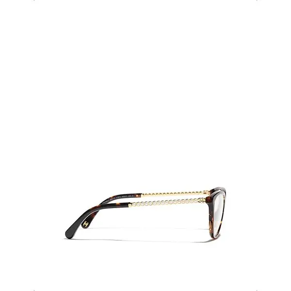 Chanel Cat-eye Metal Optical Glasses With Pearl Embellishment