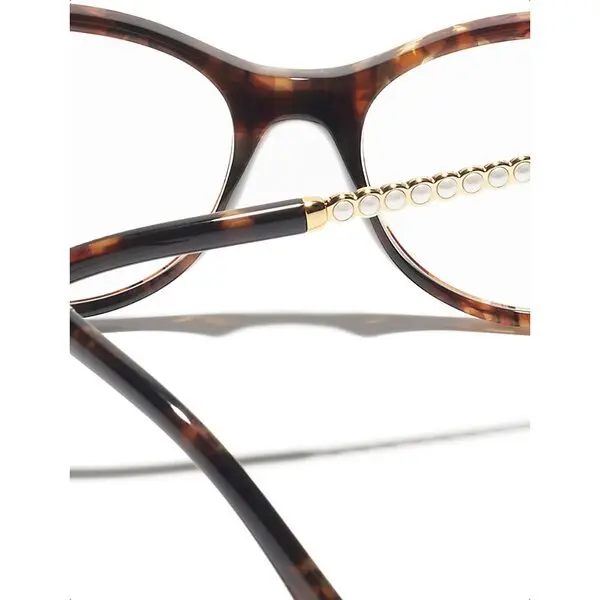 Chanel Cat-eye Metal Optical Glasses With Pearl Embellishment