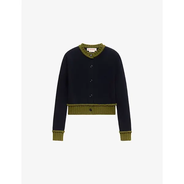 Marni Contrast-trim Wool-blend Cardigan