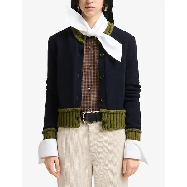 Marni Contrast-trim Wool-blend Cardigan
