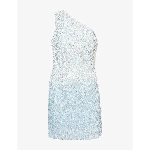 LA FUORI Sequinned One-shoulder Mini Dress