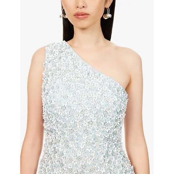 LA FUORI Sequinned One-shoulder Mini Dress