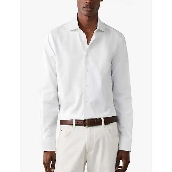 HACKETT Formal Tailored-fit Long-sleeve Cotton Shirt