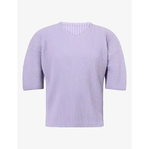 Issey Miyake July Pleated Knitted T-shirt - 80-purple Hued