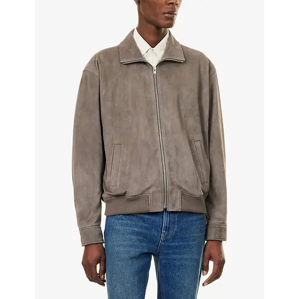 FRAME Long-sleeve Suede Bomber Jacket