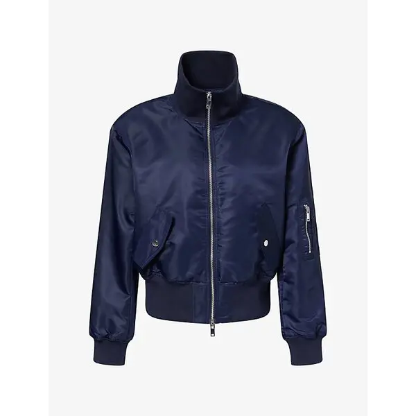 THE FRANKIE SHOP Storm Cropped Bomber Jacket - Navy