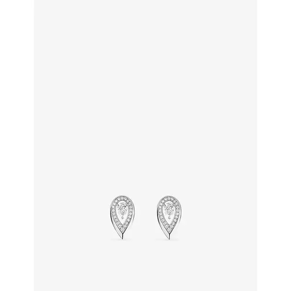 Messika Fiery Gold And 0.10ct Diamond Stud Earrings - White