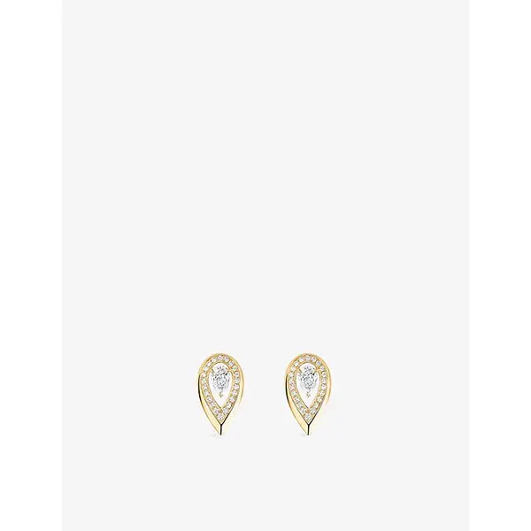 Messika Fiery Gold And 0.10ct Diamond Stud Earrings - Yellow