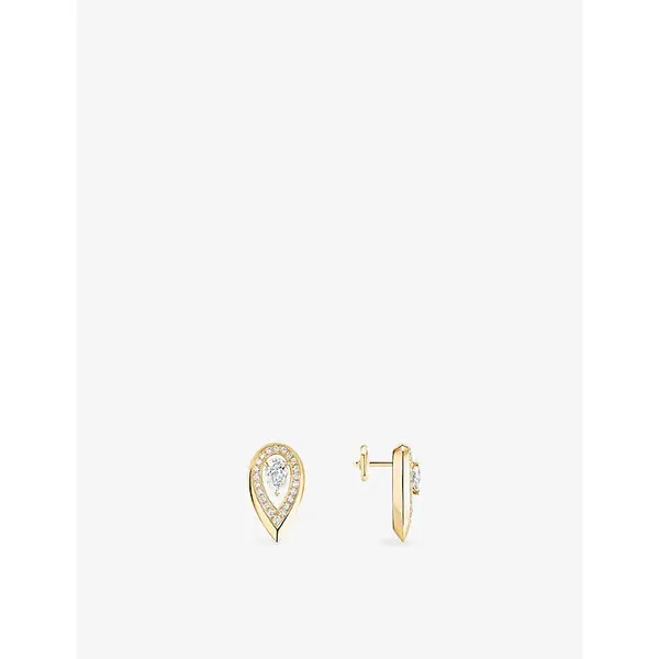 Messika Fiery Gold And 0.10ct Diamond Stud Earrings - Yellow