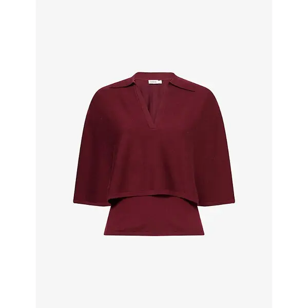 Simkhai Vinna Cape Wool Polo Top - Fig