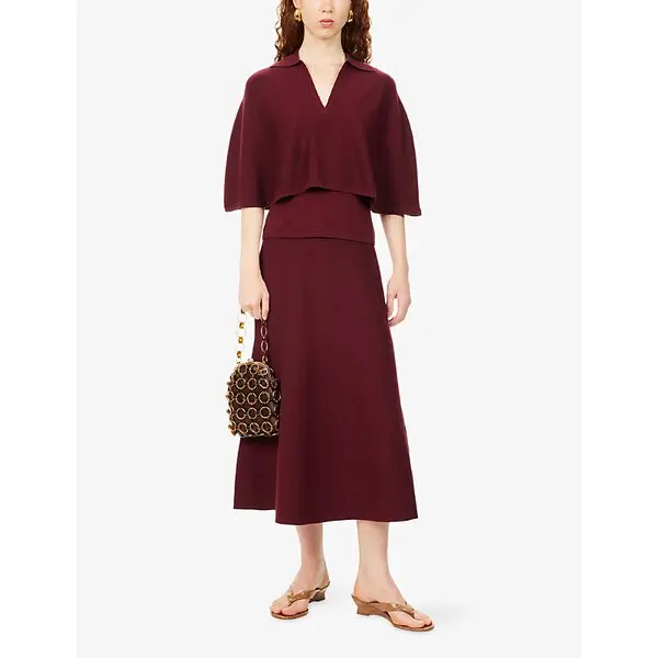 Simkhai Vinna Cape Wool Polo Top - Fig
