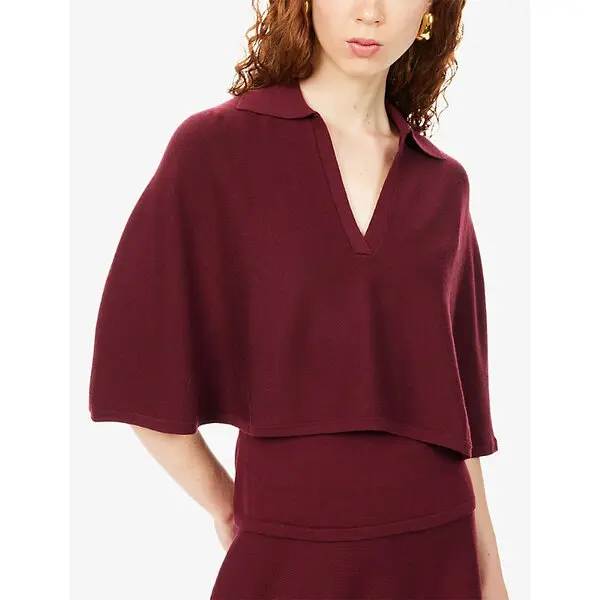 Simkhai Vinna Cape Wool Polo Top - Fig