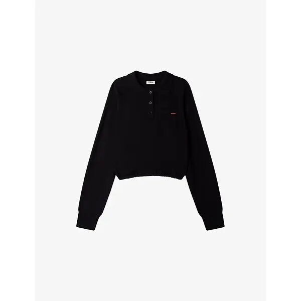 Sandro Long-sleeved Wool-blend Polo Shirt