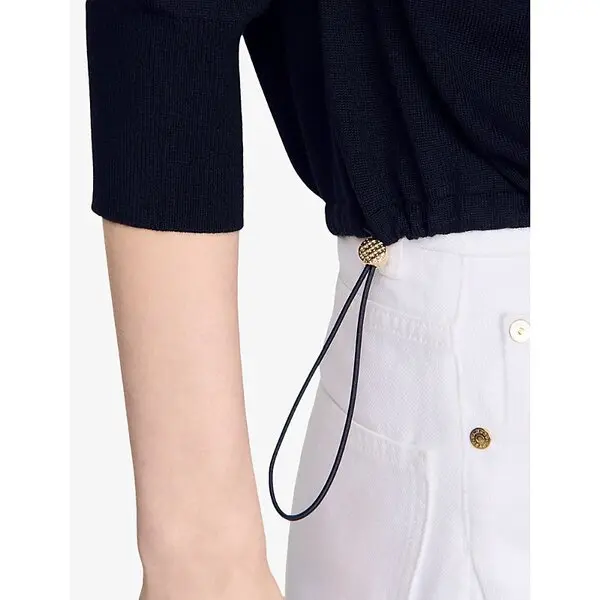 Sandro Long-sleeved Wool-blend Polo Shirt