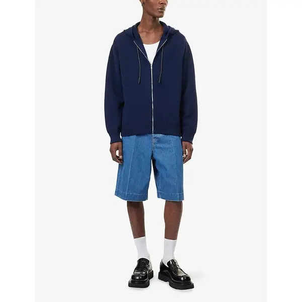Bottega Veneta Wide-leg Pressed-pleat Denim Shorts