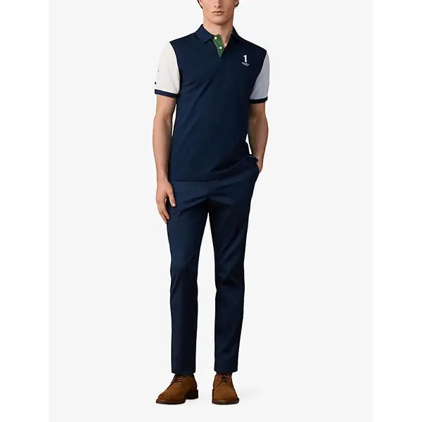 HACKETT Heritage Number-embroidered Short-sleeve Cotton Polo