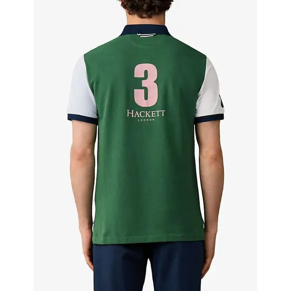 HACKETT Heritage Number-embroidered Short-sleeve Cotton Polo