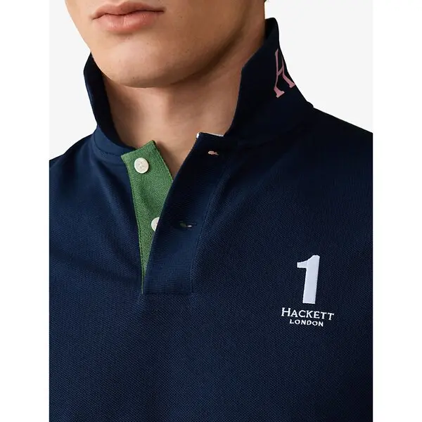 HACKETT Heritage Number-embroidered Short-sleeve Cotton Polo