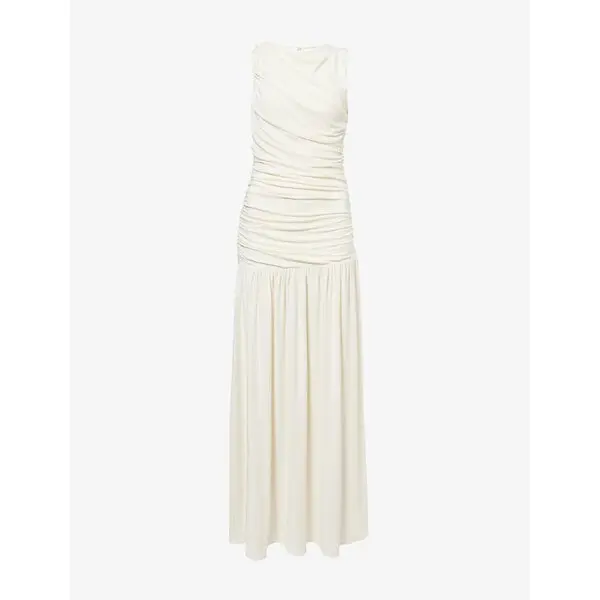 Dissh Lola Ruched Cotton-blend Maxi Dress