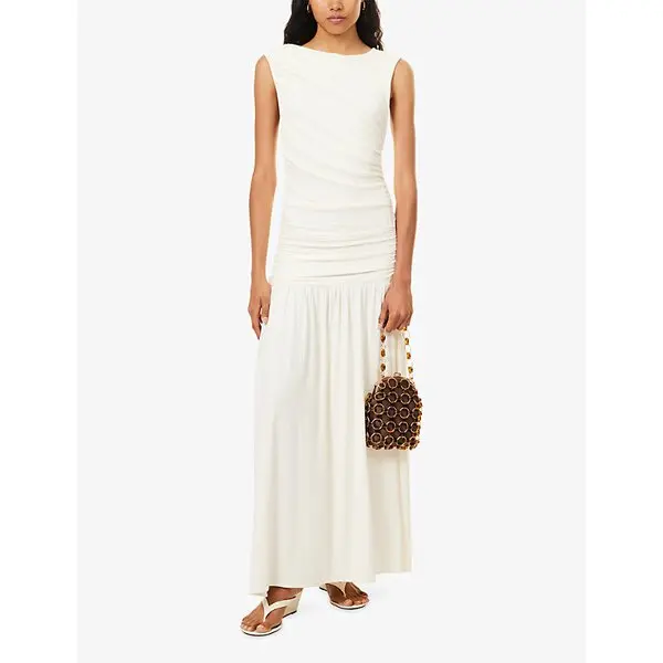 Dissh Lola Ruched Cotton-blend Maxi Dress