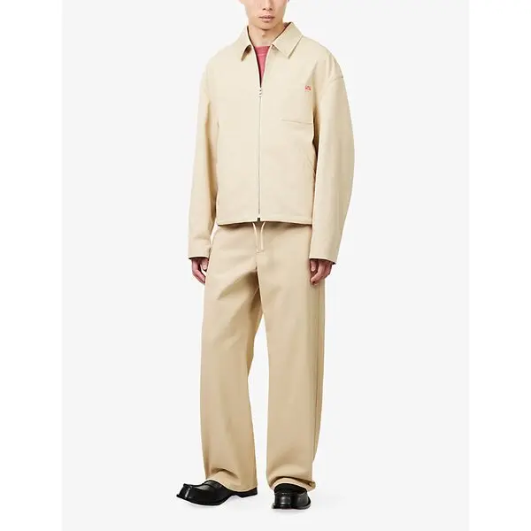 Loewe Cotton Twill Trousers With Embroidered Logo