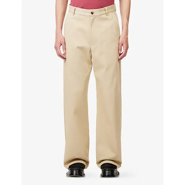 Loewe Cotton Twill Trousers With Embroidered Logo