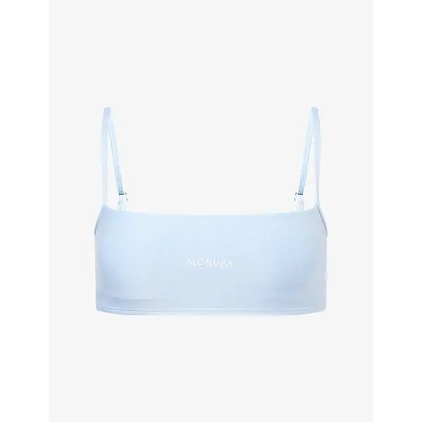 Monday Swimwear Olympic Embroidered Stretch-jersey Sports Bra