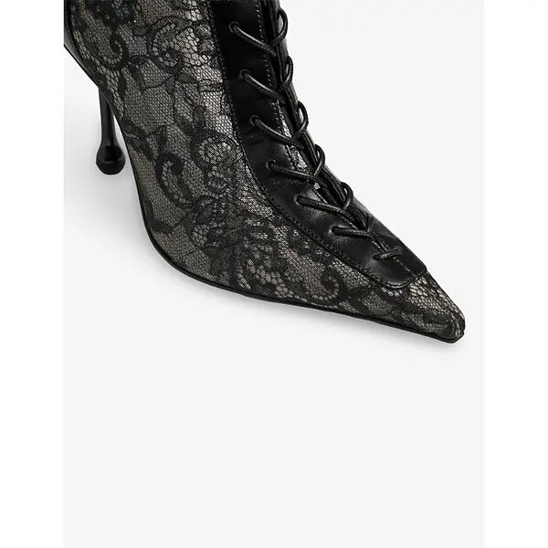 JIMMY CHOO Scarlett 95 Lace And Leather Ankle Boots