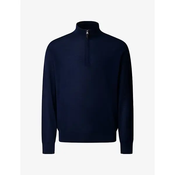 HACKETT Half-zip Regular-fit Merino-wool Jumper