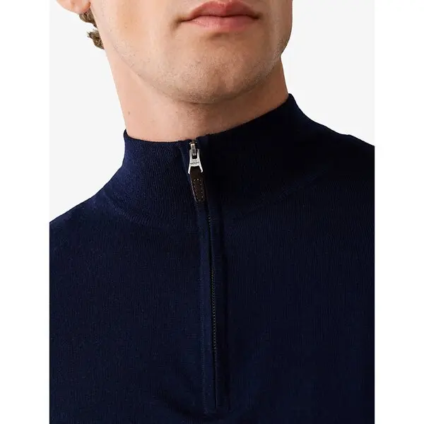 HACKETT Half-zip Regular-fit Merino-wool Jumper