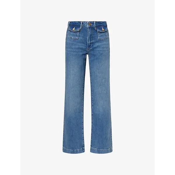 Paige Leenah Patch Pocket Wide Leg Jeans
