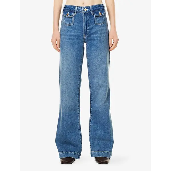 Paige Leenah Patch Pocket Wide Leg Jeans