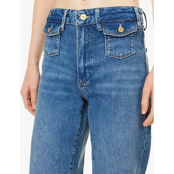 Paige Leenah Patch Pocket Wide Leg Jeans