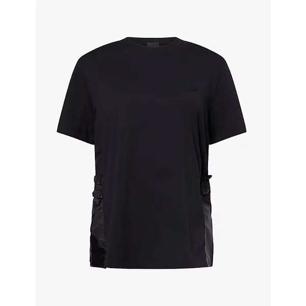 Moncler Frilled Contrast Cotton T-shirt