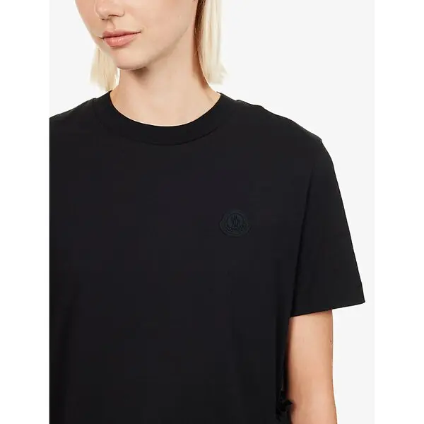 Moncler Frilled Contrast Cotton T-shirt