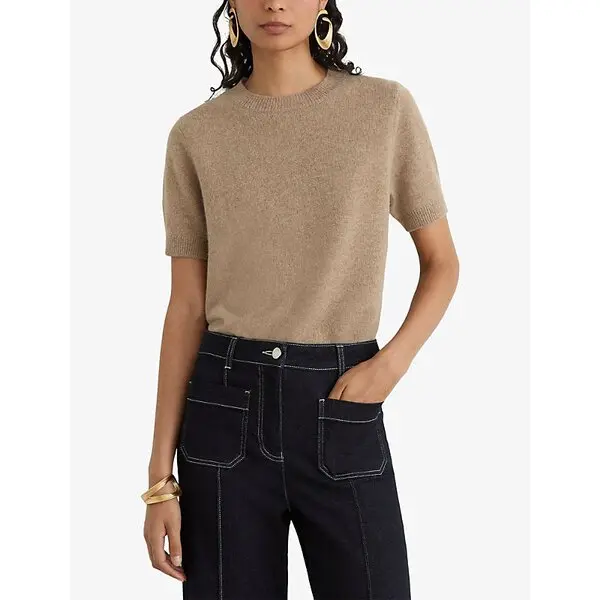 REISS Stevie Cashmere T-shirt - Neutral