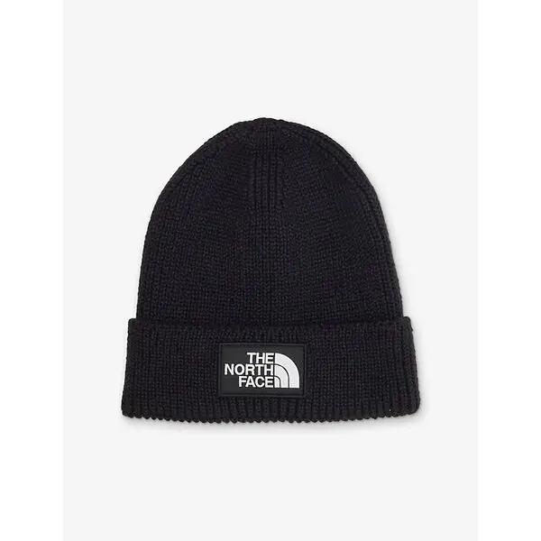 The North Face Box Logo Patch Knitted Beanie - Tnf Black