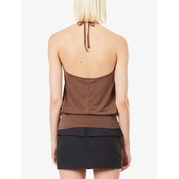 BELLE ANNA Coin Halterneck Jersey Top
