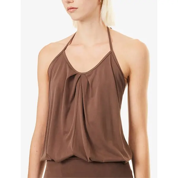 BELLE ANNA Coin Halterneck Jersey Top