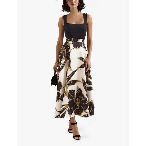 PHASE EIGHT Delie Floral Satin Maxi Dress