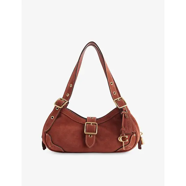 COACH Drifter 31 Suede Shoulder Bag - Clay