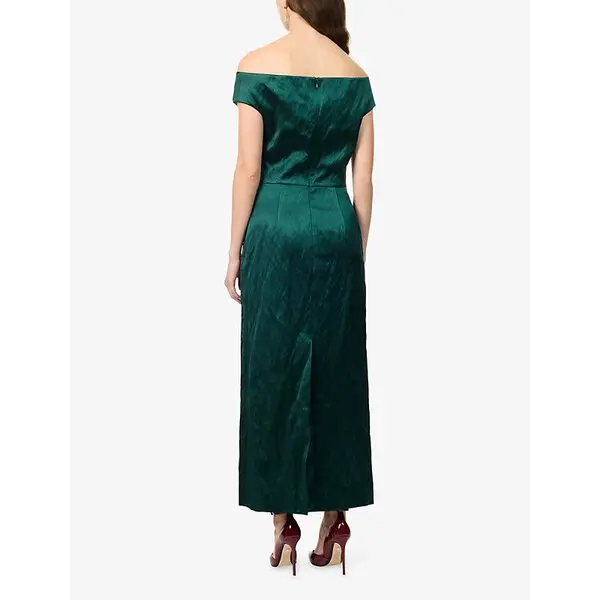 Erdem Floral-embroidered Satin Maxi Dress