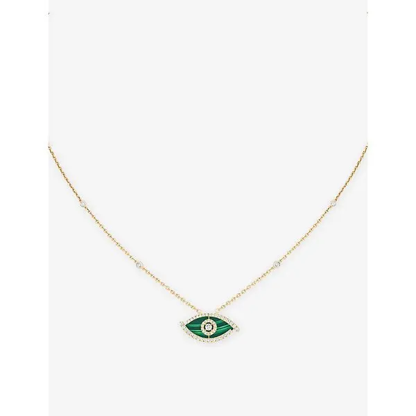 Messika 18ct Gold, Malachite And Diamond Necklace - Yellow