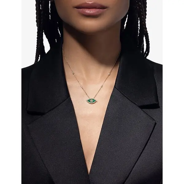 Messika 18ct Gold, Malachite And Diamond Necklace