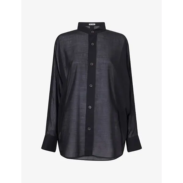 Issey Miyake Oversized Sheer Wool-blend Shirt
