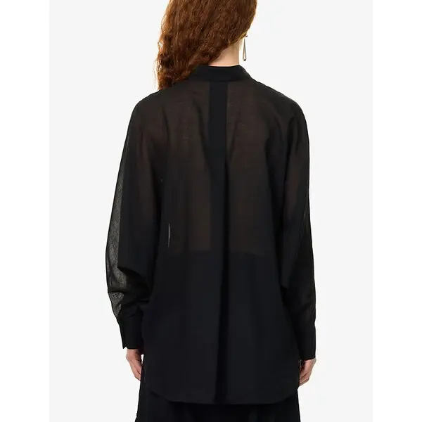 Issey Miyake Oversized Sheer Wool-blend Shirt