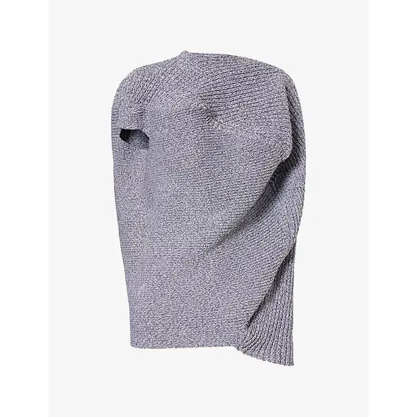 Issey Miyake Found Pleated Knitted Top - Grey